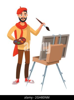 Cartoon canvas artist Stock Vector Image & Art - Alamy