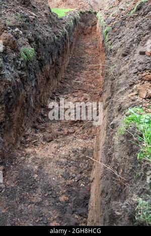 Trench digged on a land Stock Photo - Alamy