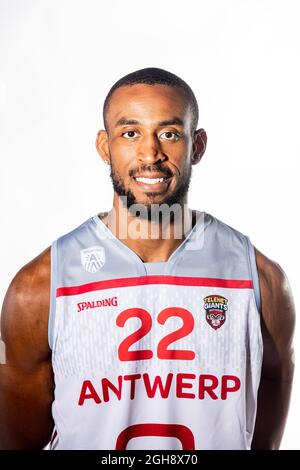 Antwerp's DeMarious Markel Brown poses at a photoshoot of Belgian ...