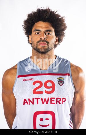 Antwerp's Jean-Marc Mwema poses at a photoshoot of Belgian Basketball ...