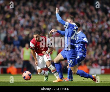 ALEX OXLADE-CHAMBERLAIN & ROSS ARSENAL FC V EVERTON FC EMIRATES STADIUM ...