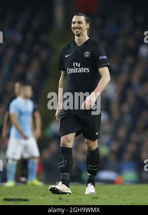 Zlatan Ibrahimovic of PSG grimaces during the UEFA Champions League ...