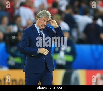 Roy Hodgson coach of England dejected during the UEFA European ...