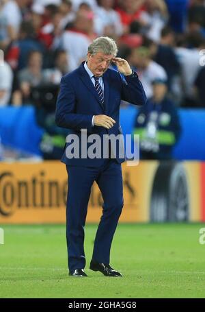 Roy Hodgson coach of England dejected during the UEFA European ...