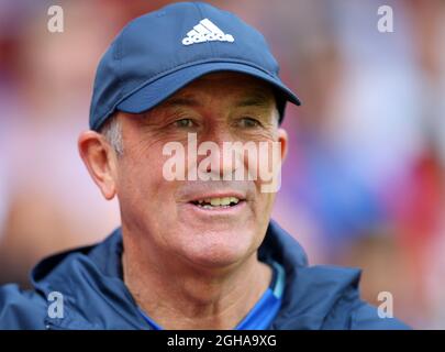 West Brom's Tony Pulis looks on during the Premier League match at ...