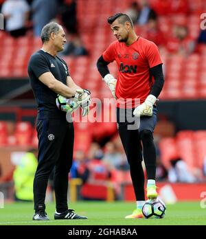 Manchester United coach Silvino Louro (left) and goalkeeper Sergio ...