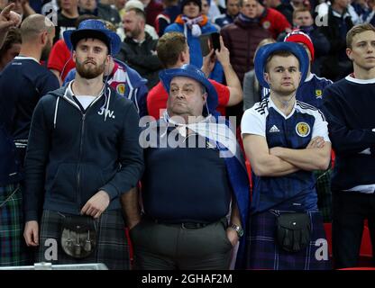 Scotland fans following the FIFA World Cup Group C match at the Boston ...