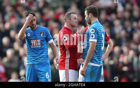 Andrew Furman of Bournemouth reacts after being sent off during the ...