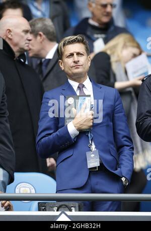 Crystal Palace owner Steve Parish right and Mark Bright celebrate 3rd ...