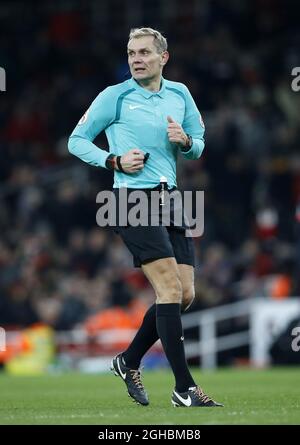 referee , Graham Scott, during the Emirates FA Cup Third Round Replay ...