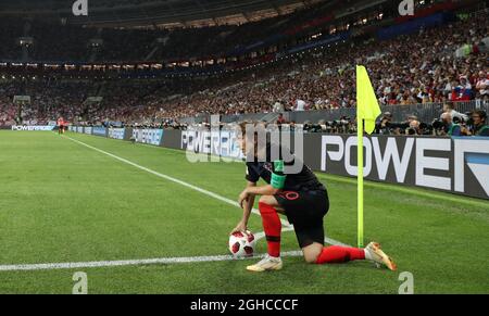 Luka Modric of Croatia waits to take a corner kick during the FIFA ...
