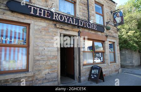 A view outside The Royal Dyche pub near the ground before the Premier ...