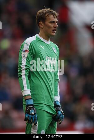 Christian Walton of Wigan Athletic during the Sky Bet Championship ...