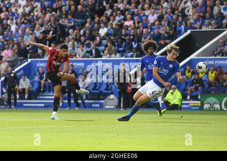Dominic Solanke of Bournemouth shoots towards goal during the Premier ...