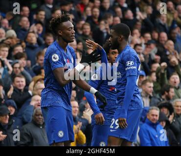 Fikayo Tomori of Chelsea celebrates scoring the first goal of the game ...