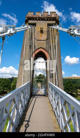 Gattonside Suspension Bridge, Melrose crossing the River Tweed ...