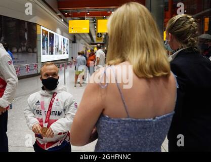 Great Britain's Krysten Coombs arrives Heathrow Airport in London after ...