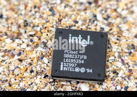 Timisoara, Romania - April 03, 2021: Close-up of a Cirrus Logic CL ...