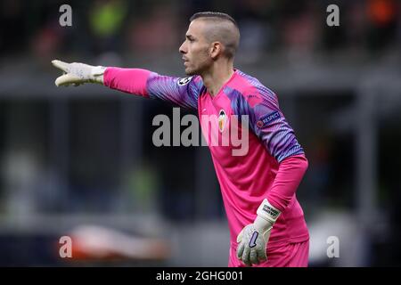 Valencia's Spanish goalkeeper Jaume Domenech during the UEFA Champions ...