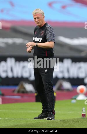 West HamÕs manager David Moyes during the Premier League match at the ...