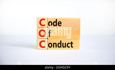 COC, Code of conduct symbol. Concept words 'COC, Code of conduct' on ...
