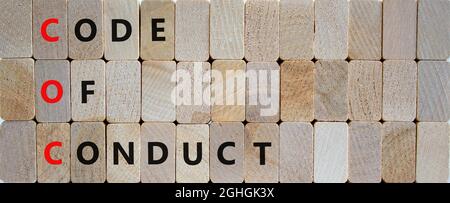 COC, Code of conduct symbol. Concept words 'COC, Code of conduct' on ...