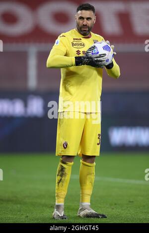 Salvatore Sirigu of Torino FC feels the matchball during the Serie A ...
