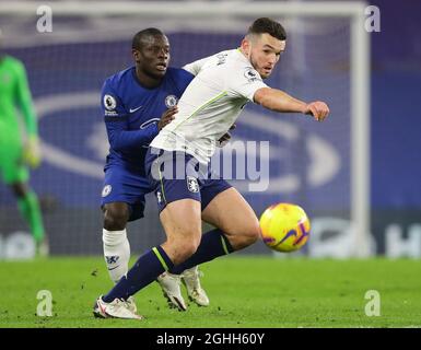 Ngolo Kante of Chelsea and John McGinn of Aston Villa during the ...