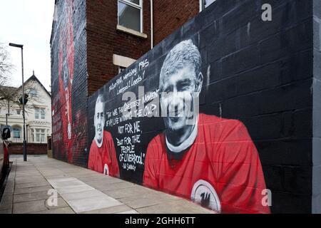 Mural of Ian St John and Roger Hunt, Liverpool FC street art, Sybil ...