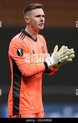 Dean Henderson of Manchester United reacts during the UEFA Europa ...