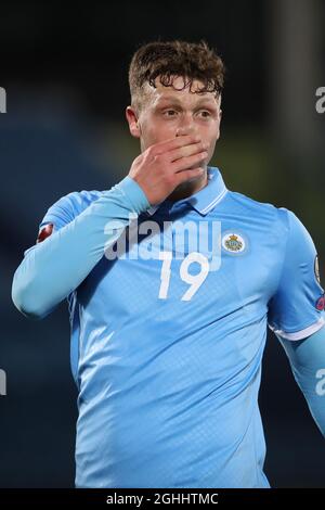Nicola Nanni of San Marino reacts during the FIFA World Cup qualifiers ...