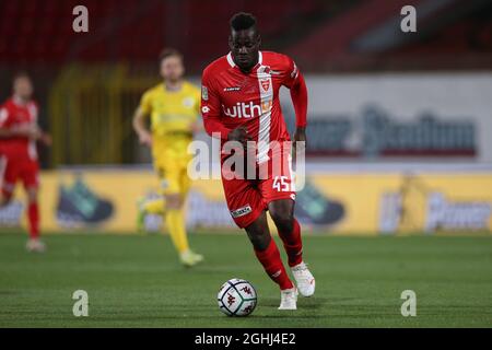 Monza, , 20th May 2021. Mario Balotelli of AC Monza reacts during the ...