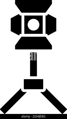 Stage Projector Icon. Black Stencil Design. Vector Illustration Stock ...