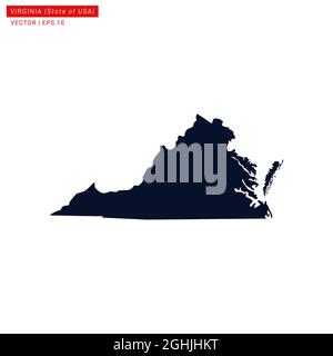 Virginia simple logo. State map outline - smooth simplified US state ...