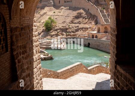 Shushtar Historical Hydraulic System with old houses constructions ...