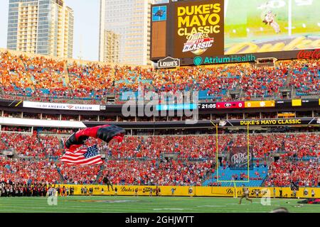 Charlotte, NC, USA. 4th Sep, 2021. Clemson Tigers wide receiver Justyn Ross (8) during warms up ...