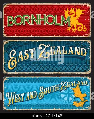 Bornholm island, territory of Denmark, Danish area souvenir plaque ...