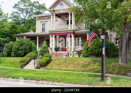 SMETHPORT, PA, USA-15 AUGUST 2021: An historic home in the Smethport ...