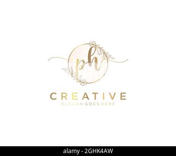 PH Initial Letter Flower Logo Template Vector premium vector Stock ...