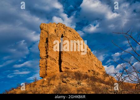 Famous tall rock formation the Vingerklip or Fingerklippe in Namibia ...