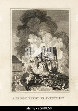 Engraving of Thomas Cranmer. Illustration from 'The history of ...