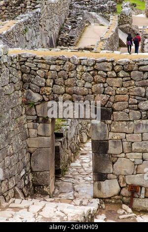 Ancient Incan house at Machu Picchu. UNESCO world heritage in Peru ...
