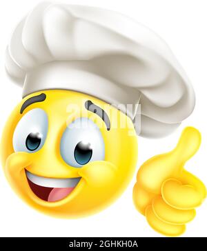 Smiley Face yellow Chef. Happy smiley emoji vector yellow. Vector happy ...