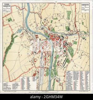 Cieszyn Plan, Cieszyn Map, Cieszyn Poster, Old Cieszyn Map, Retro ...