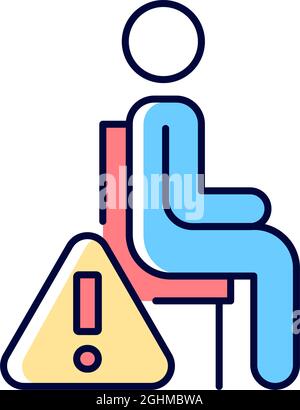 Remain seated RGB color manual label icon for dark theme Stock Vector ...