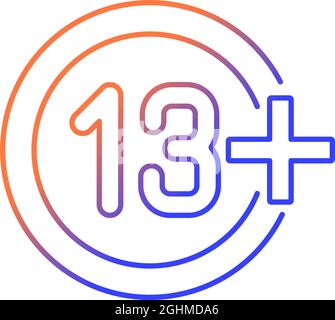 Not appropriate for kids gradient vector manual label icon for dark ...