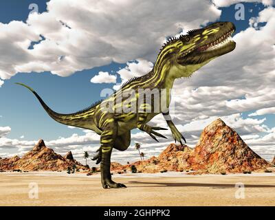Dinosaur Torvosaurus in the desert Stock Photo - Alamy