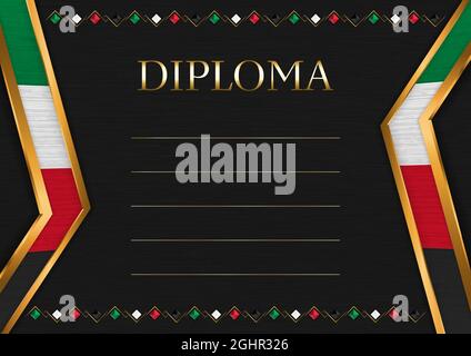 Horizontal frame and border with colors of Kuwait flag, template ...