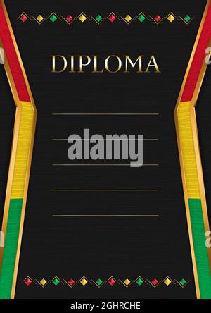 Vertical frame and border with Guyana flag, template elements for your certificate and diploma ...