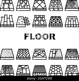 Floor Material Layers Renovation Icons Set Vector Stock Vector Image ...